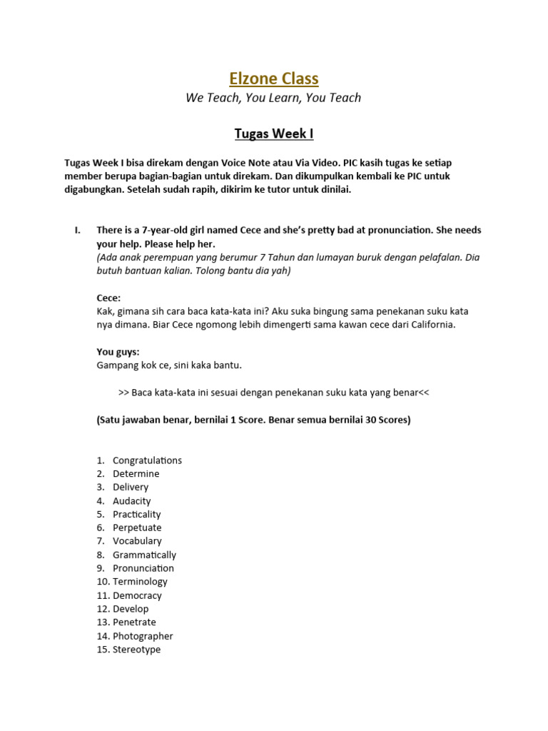 Tugas Week 1 | PDF | Self-Improvement