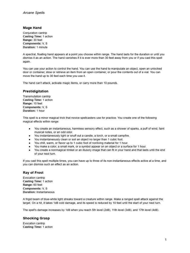 Arcane Spellbook | PDF