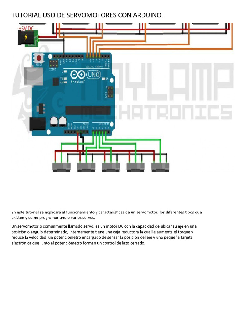 Tutorial Uso de SERVOMOTORES Con Arduino | PDF Tutorial Uso de SERVOMOTORES Con Arduino | PDF