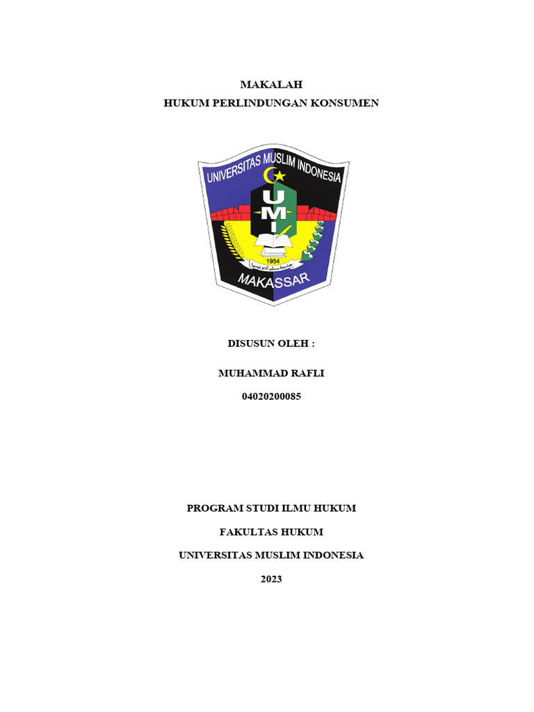 Makalah Perlindungan Konsumen | PDF Makalah Perlindungan Konsumen | PDF