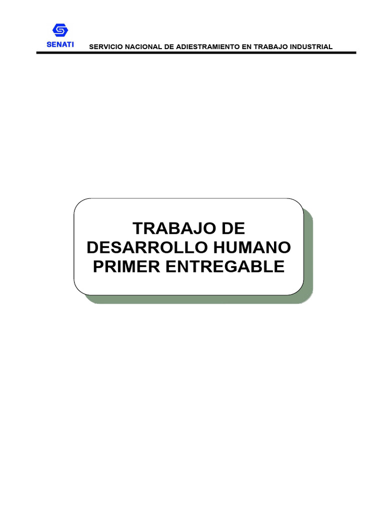 Formato Del Primer Entregable - Desarrollo Humano | PDF