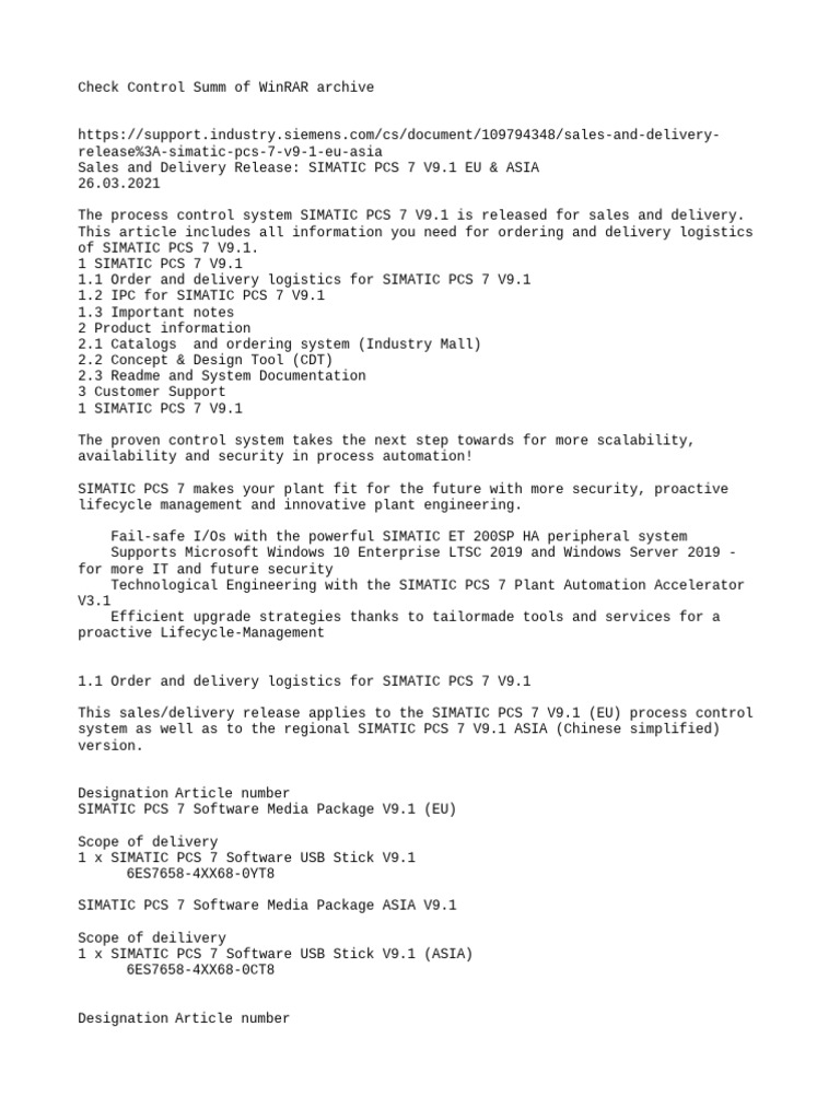 Pcs7 V91 2021 03 Pdf