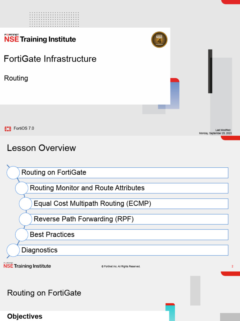 FortiGate Inf 01 Routing | PDF | Routing | Computer Engineering