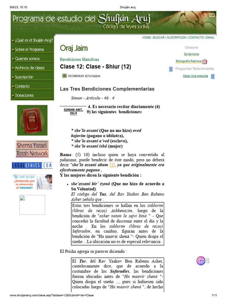 Clase 12-Clase - Shiur | PDF | Mitzvá | Bendición