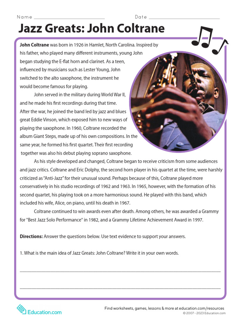 John Coltrane 1 | PDF | Travel | History