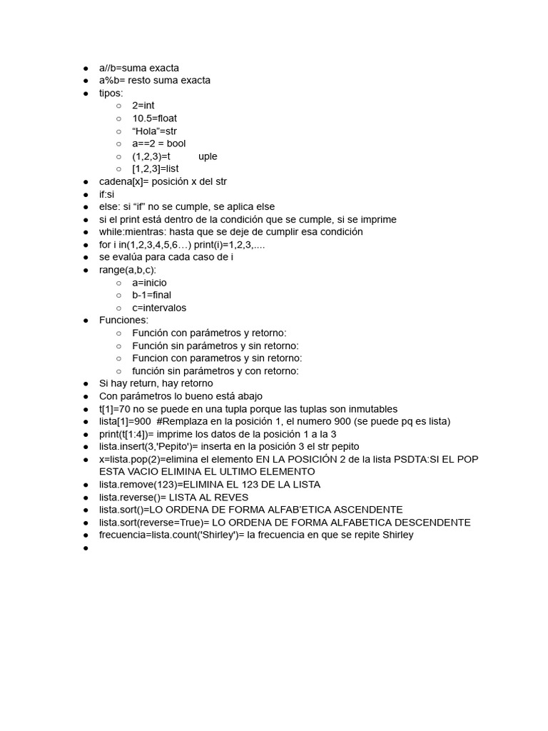 Resumen Herramientas EE3 Python | PDF