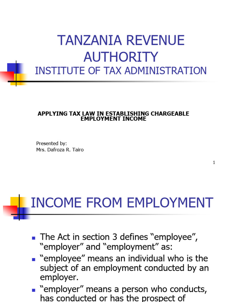 Taxation of Employment Income in Tanzania | PDF | Employment | Employee ...