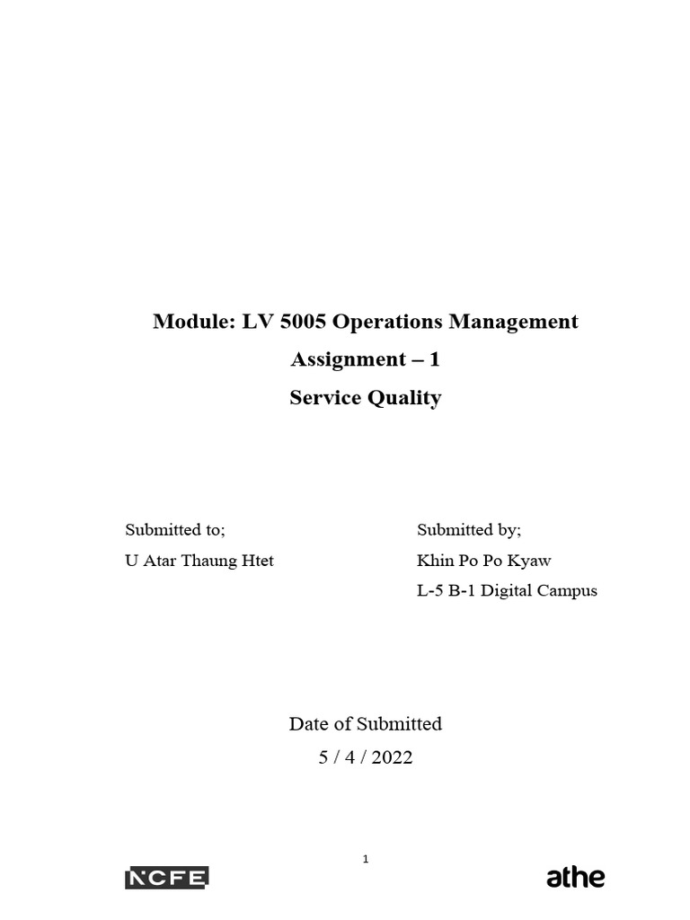 (Sample) Khin Po Po Kyaw - 1, Operations, L-5 B-4 Online | PDF ...