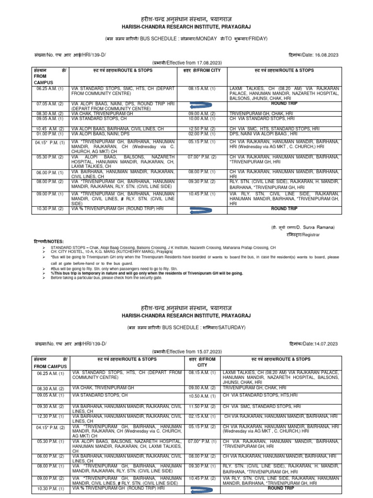 Bus Schedule PDF