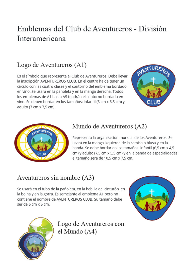 Emblemas Del Club de Aventureros | PDF