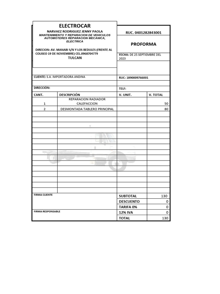 PROFORMA | PDF