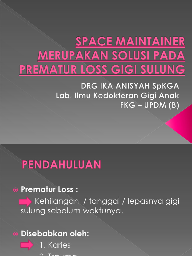 Space Maintainer | PDF