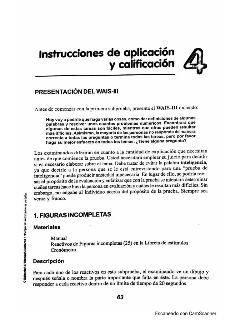 Manual WAIS III | PDF