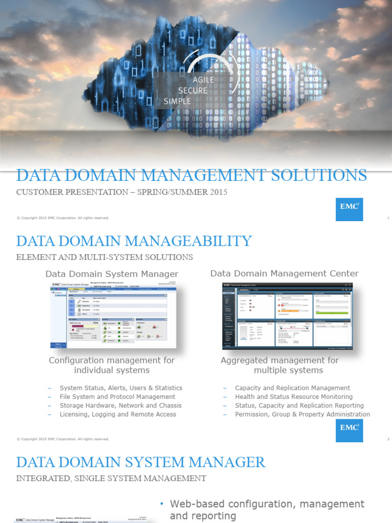 Data Domain Management - Customer Presentation | PDF