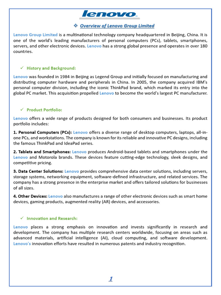 SM - The 2nd Lenovo | PDF | Lenovo | Personal Computers