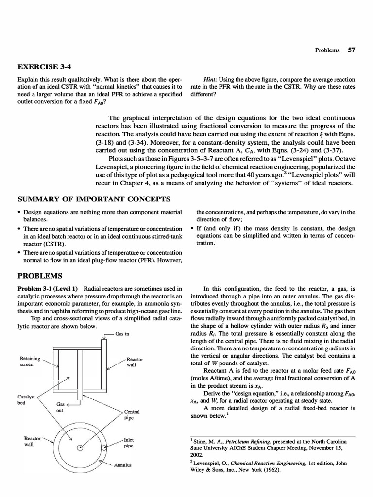 Chapter 3 Problem Statements | PDF | Chemical Reactor | Physical Chemistry