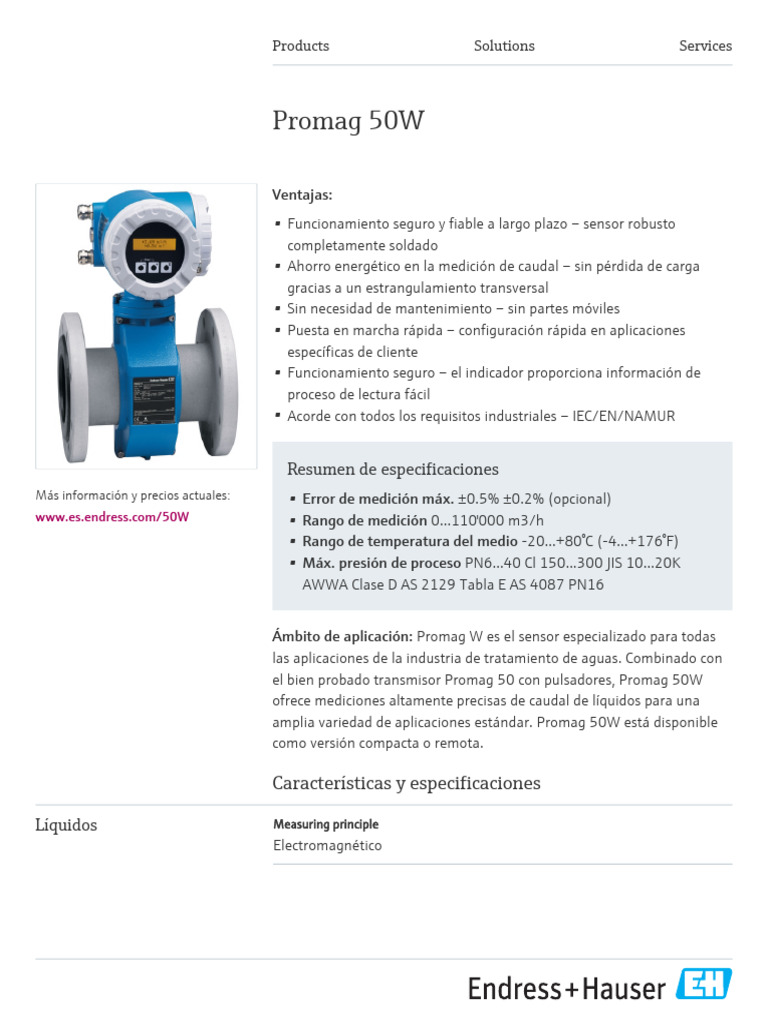 Endress-Hauser Promag 50W ES | PDF