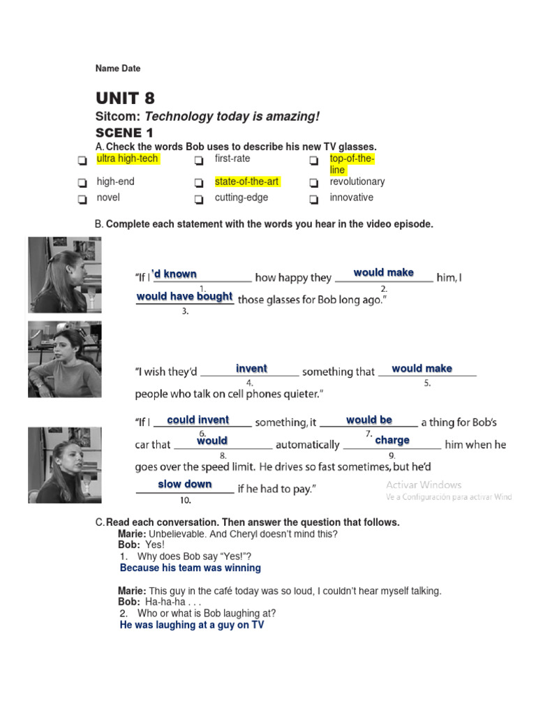 Technology in Sitcoms: A Study Guide | PDF