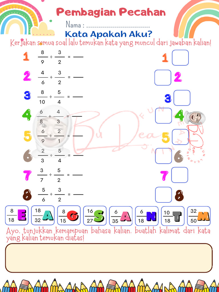 LKPD Matematika Pembagian Pecahan | PDF