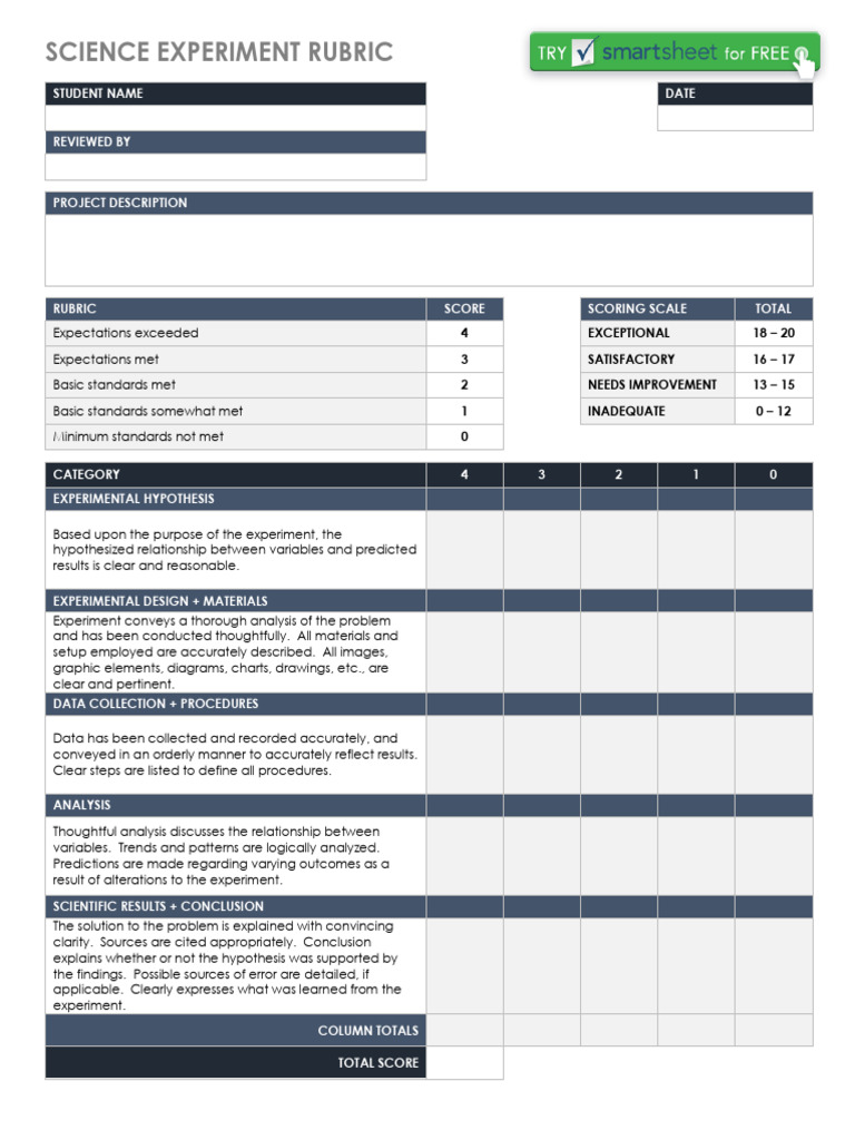 IC Science Experiment Rubric 9410 - PDF | PDF | Experiment | Information