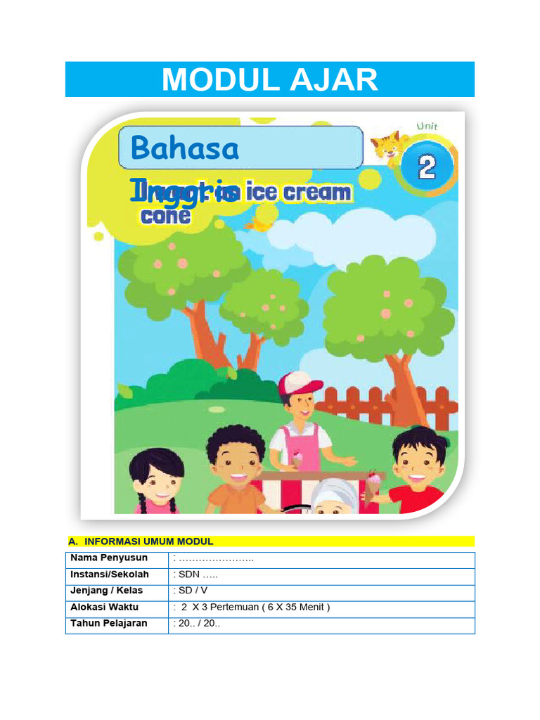 Modul Ajar Bahasa Inggris Kelas 5 - BAB 3 | PDF