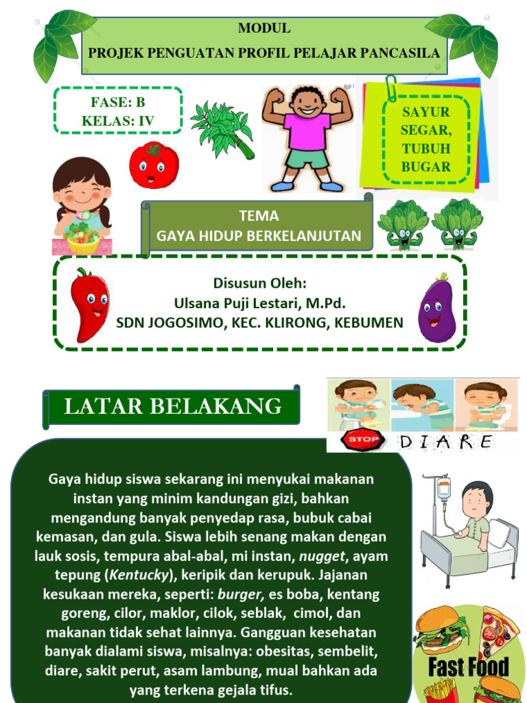 Modul Projek - Sayur Segar, Tubuh Bugar - Fase B | PDF | Karier & Perkembangan | Kesehatan Holistik