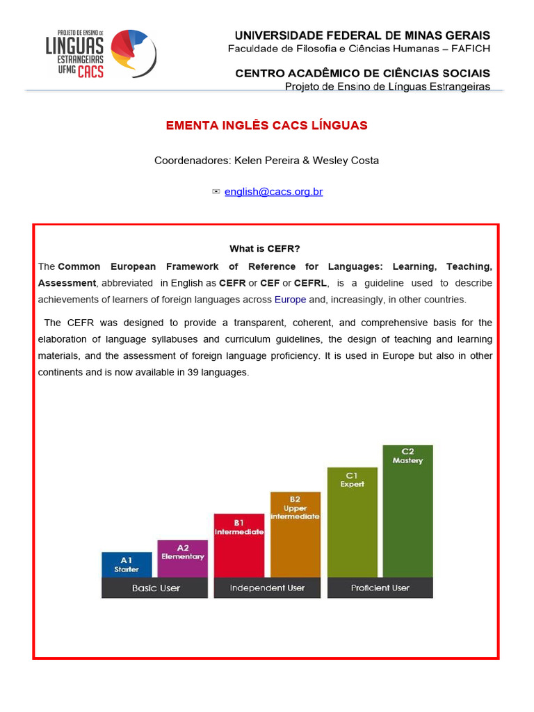 Ementa Curso de Ingês | PDF | English Language | Verb