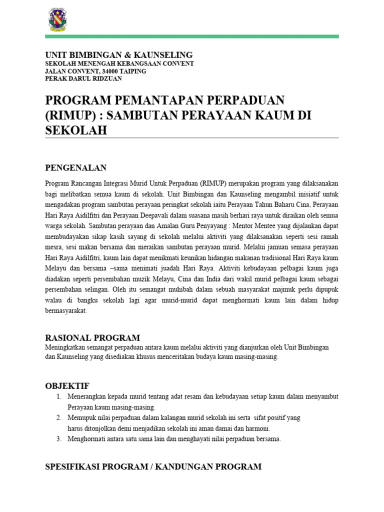 Kertas kerja RIMUP | PDF