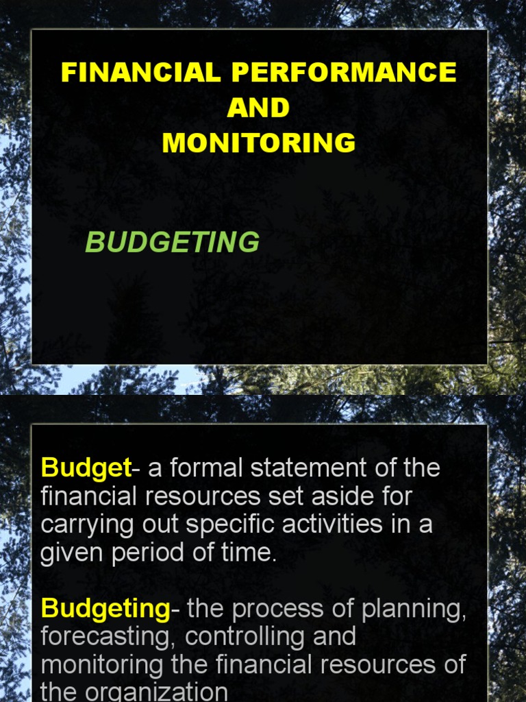 Financial Performance AND Monitoring: Budgeting | PDF | Capital ...