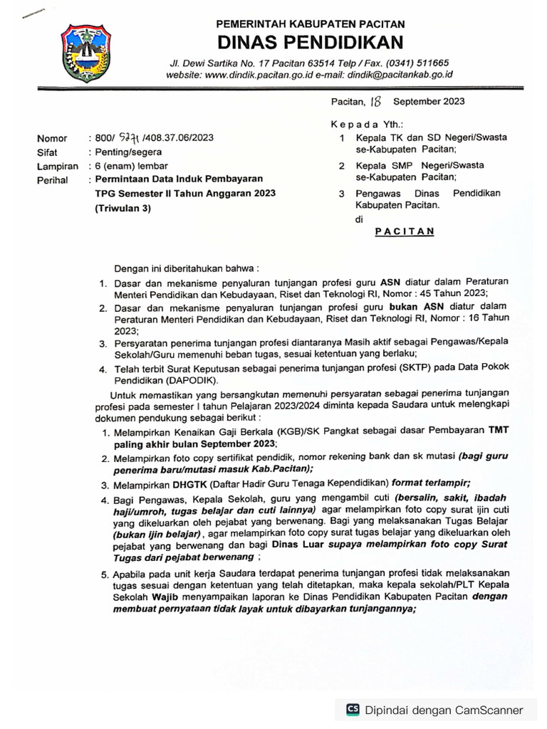 Surat TPG Tw3 2023 | PDF