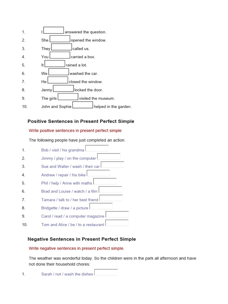 Present Perfect | PDF