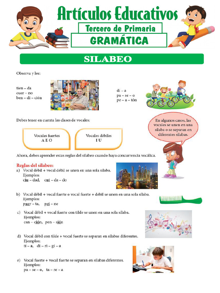 Silabeo para Tercero de Primaria | PDF