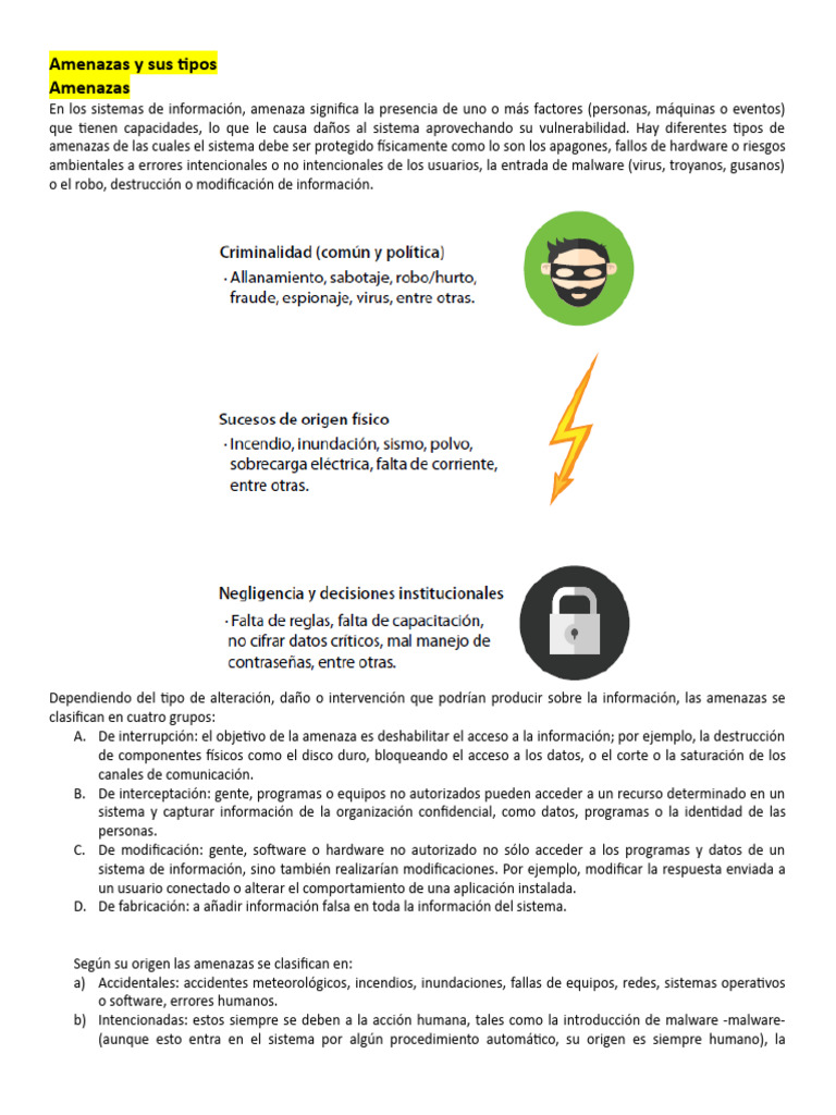 Amenazas y Sus Tipos | PDF