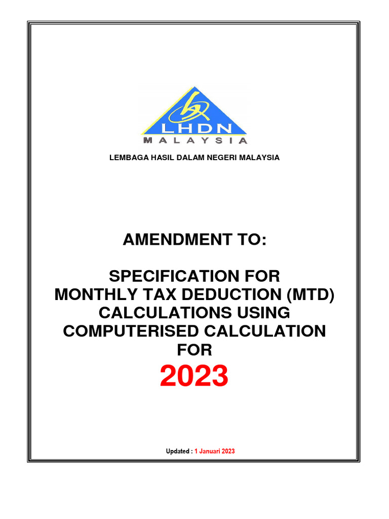 2023 MTD Calculation Amendments Guide | PDF | Tax Deduction | Salary