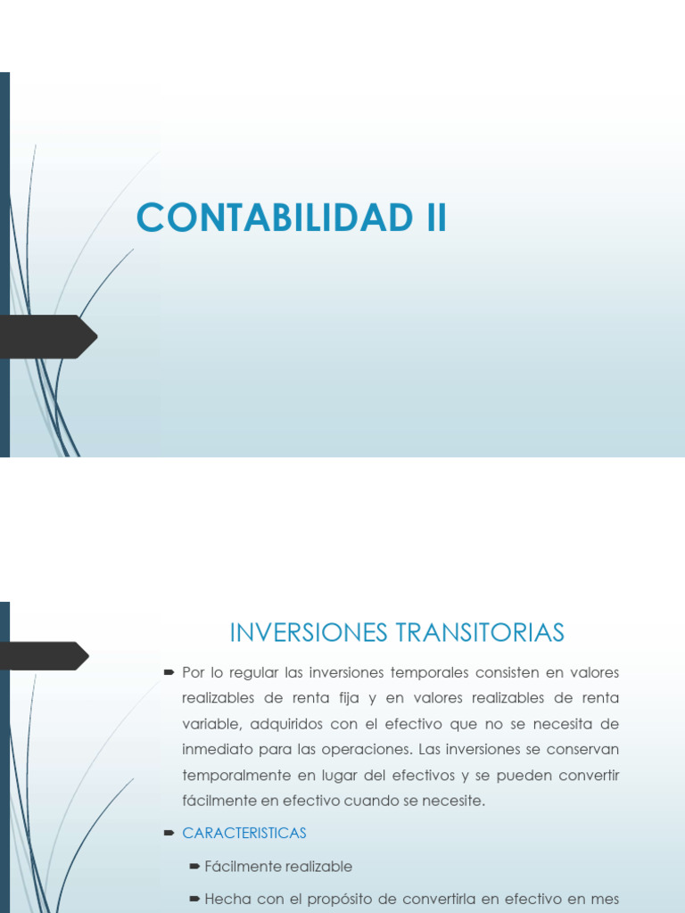 Contabilidad II Inversiones | PDF