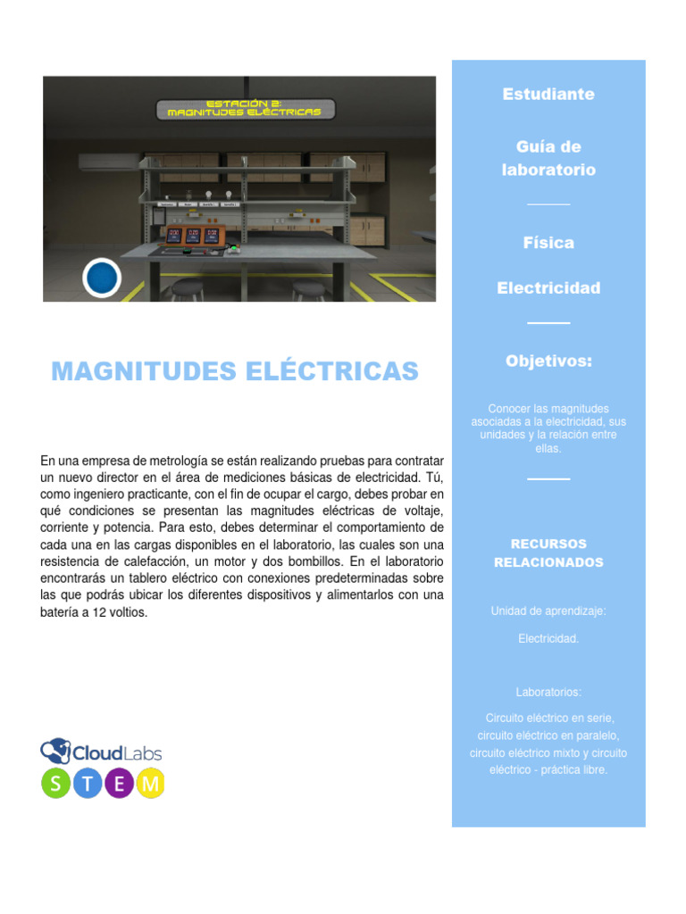 CAF2 - Practica de Lab 1. Magnitudes Eléctricas | PDF