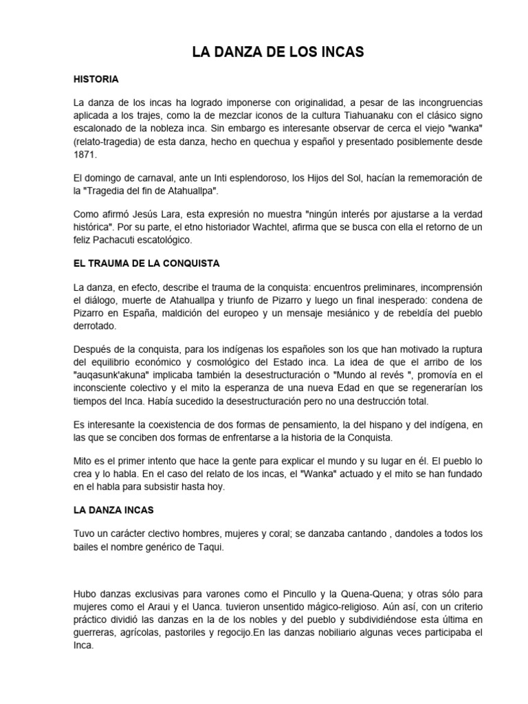 La Danza de Los Incas | PDF