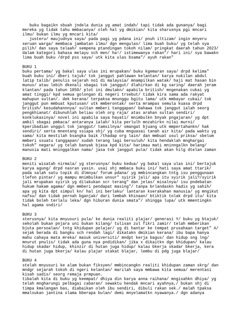 Tokoh Nilam 2023 (Skrip BM) - Wadiah 5 HN | PDF