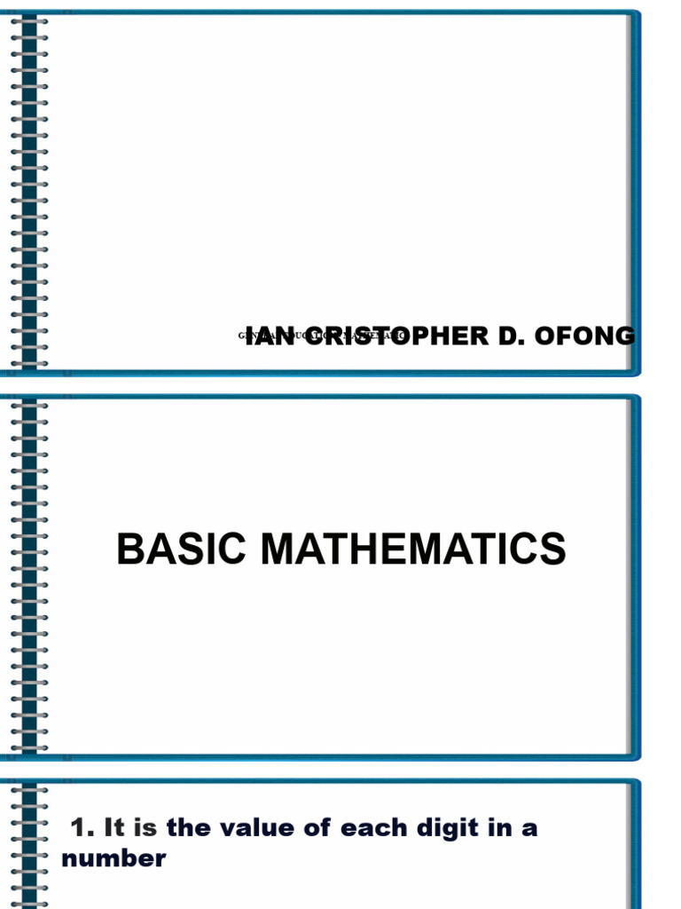 Basic Mathematics Concepts Guide | PDF | Subtraction | Ratio