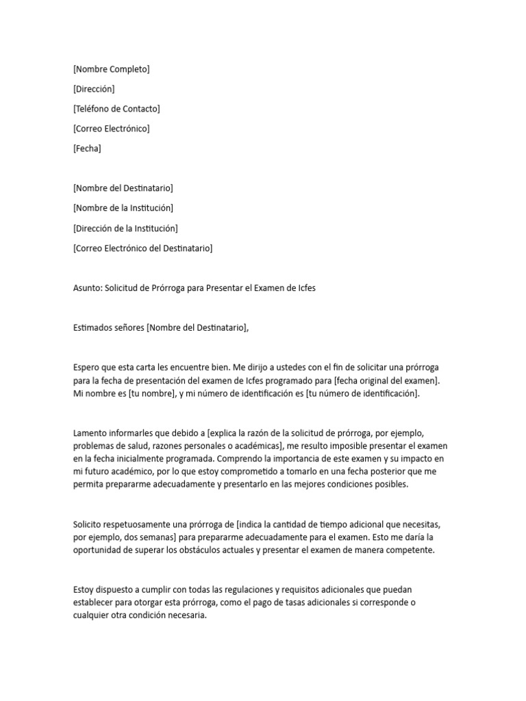 Carta de Prorroga | PDF