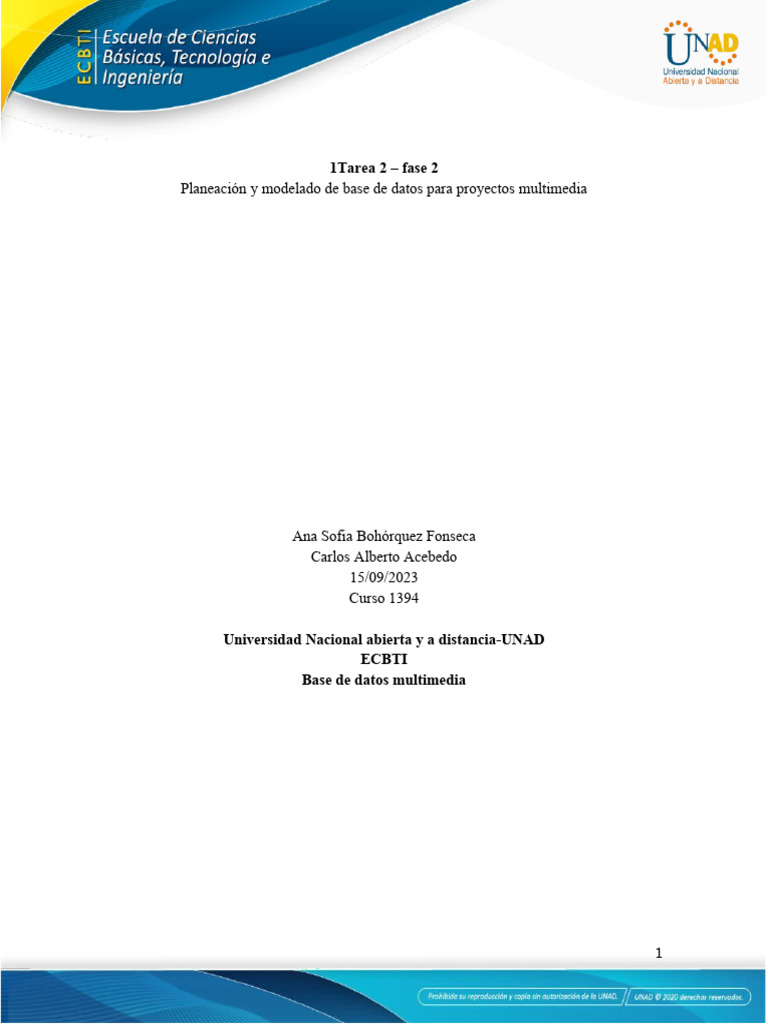 Tarea 2 Fase 2 J Planeación Y Modelado De Base De Datos Para