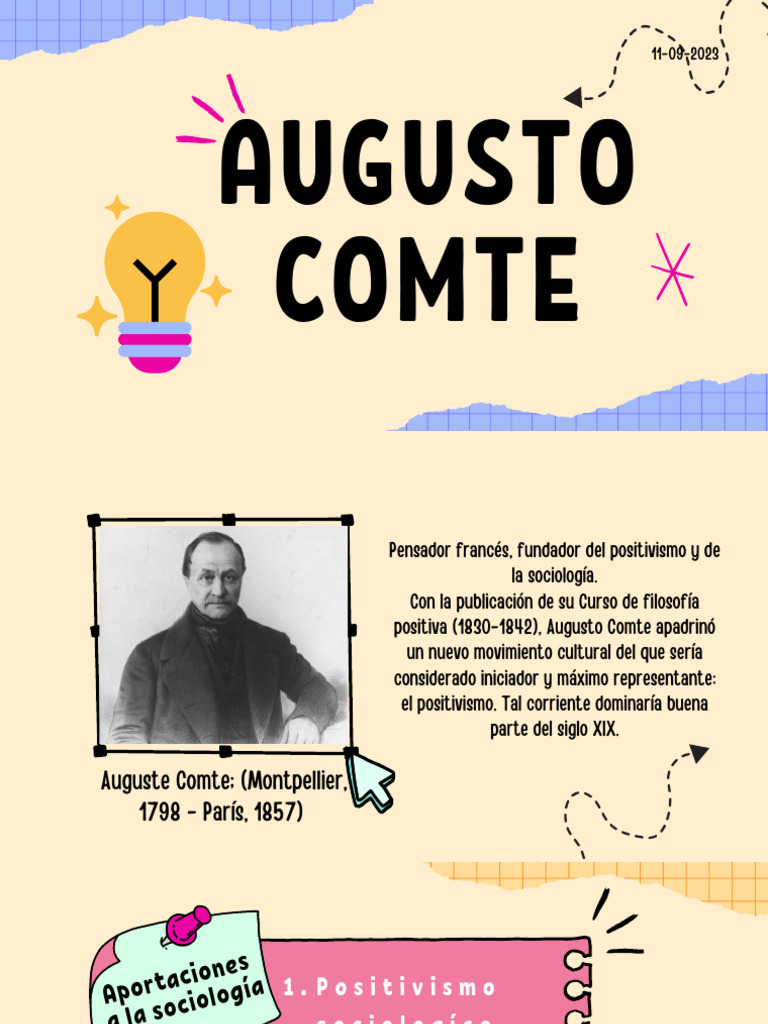 Aportaciones de Comte al Positivismo Sociológico | PDF