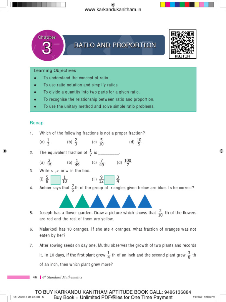 Ratio and Proportions-Em-Text Book | PDF
