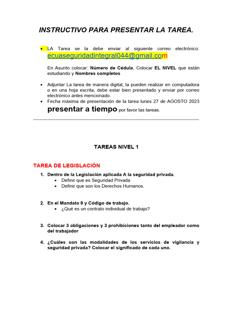 Tareas Nivel 1 Actualizado | PDF | Valores