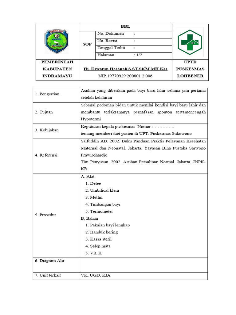 Prosedur Asuhan Bayi Baru Lahir | PDF