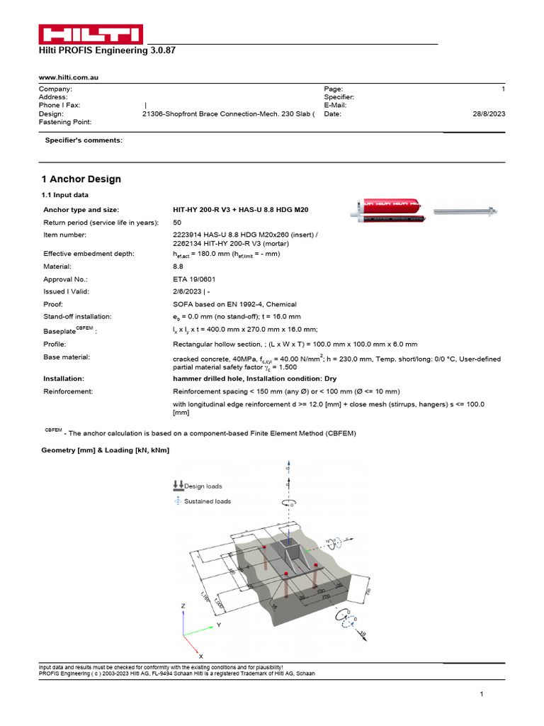 21306-Building D - 21306-Shopfront Brace Connection-Mech. 230 Slab ...
