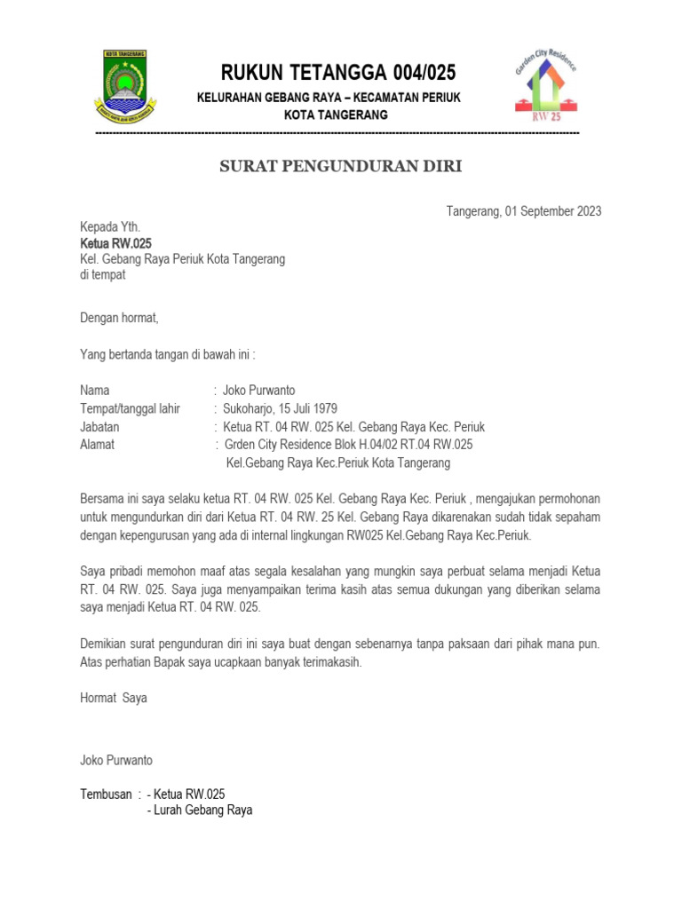 SURAT RT .04 DAN PENGURUS - For Merge | PDF