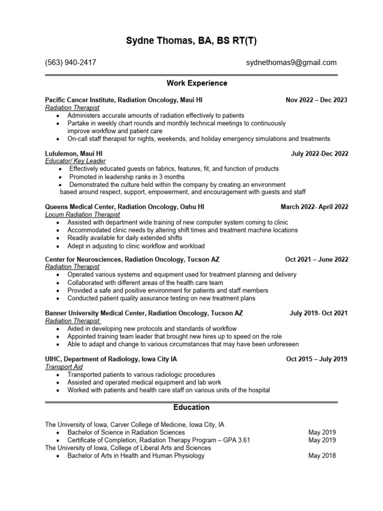 Sydne Thomas Resume Sept 2023 New Version 1 | PDF