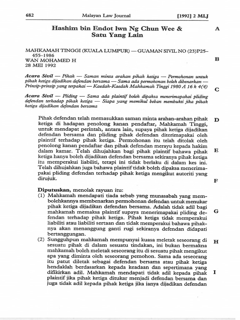 Hashim Bin Endot LWN NG Chun Wee & Satu Yang Lain | PDF