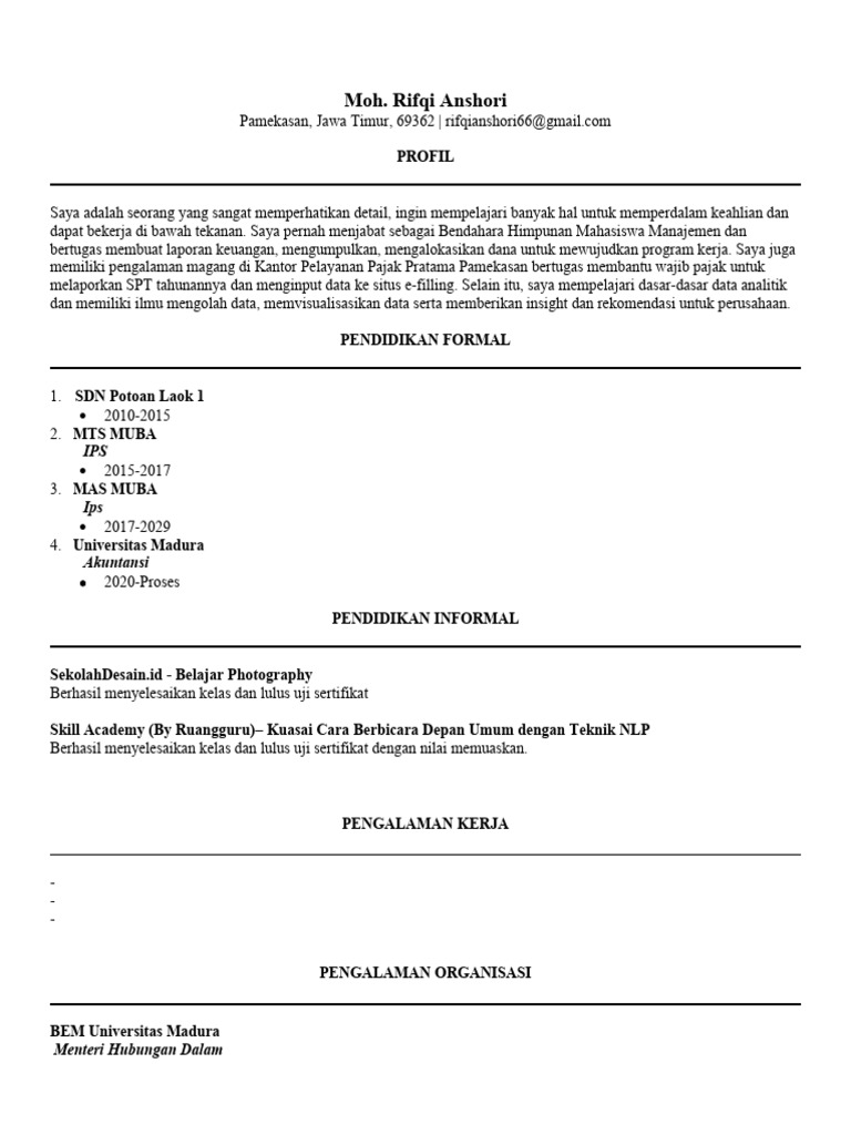 Profil Mahasiswa Akuntansi dan Organisasi | PDF | Karier & Perkembangan ...